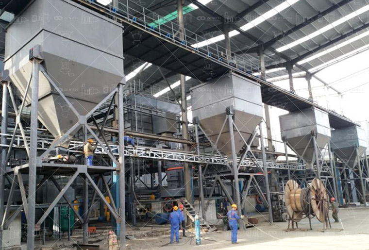 The finished product from the 325-mesh limestone powder production line ...