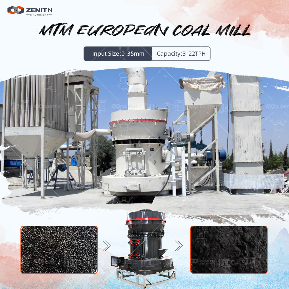 The finished product from the 325-mesh limestone powder production line ...